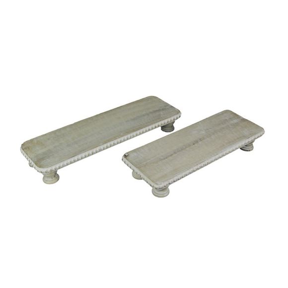 PD Home & Garden | Other | Set Of 2 White Washed Rectangular Wooden ...